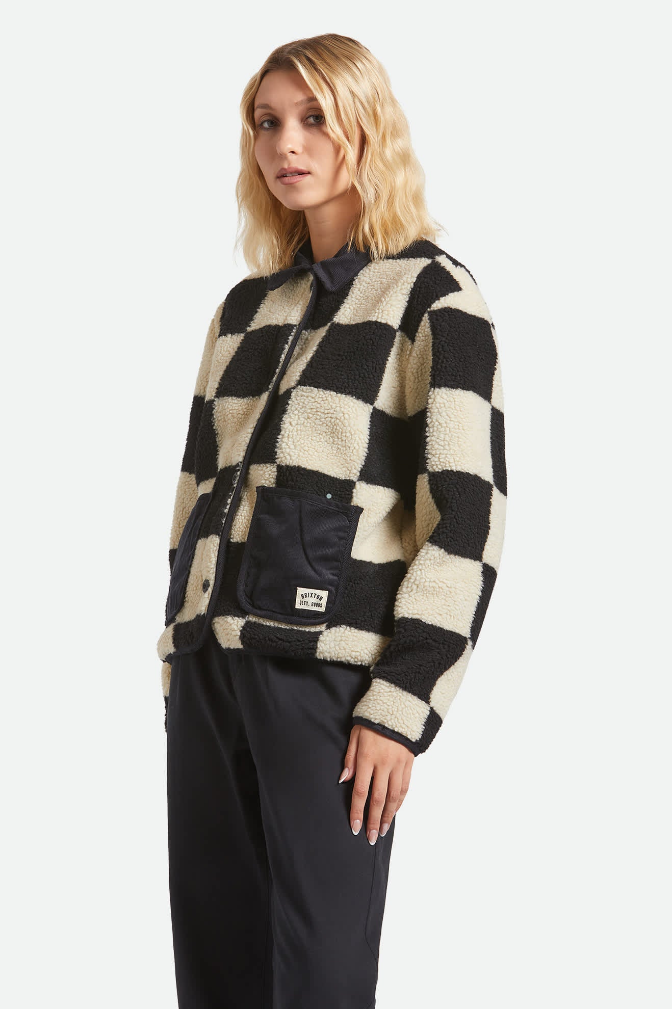 Delilah Sherpa Jacket - Black/Natural Finish Line Checker - Welcome To ...